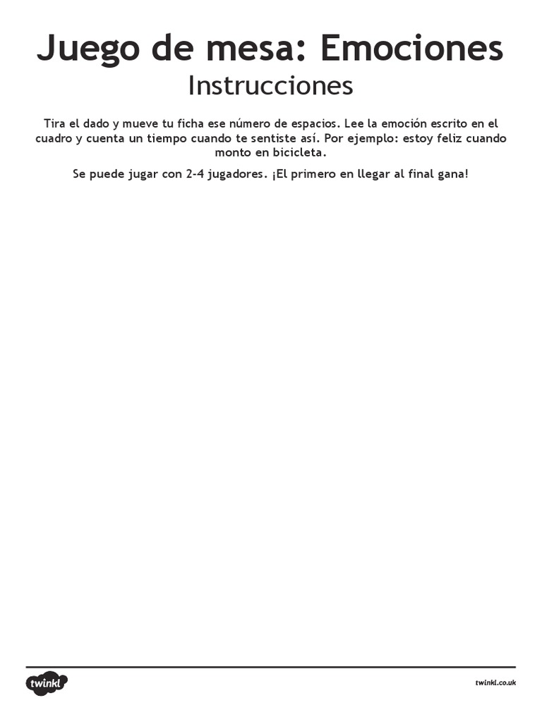 Las Emociones Juego de Mesa | PDF