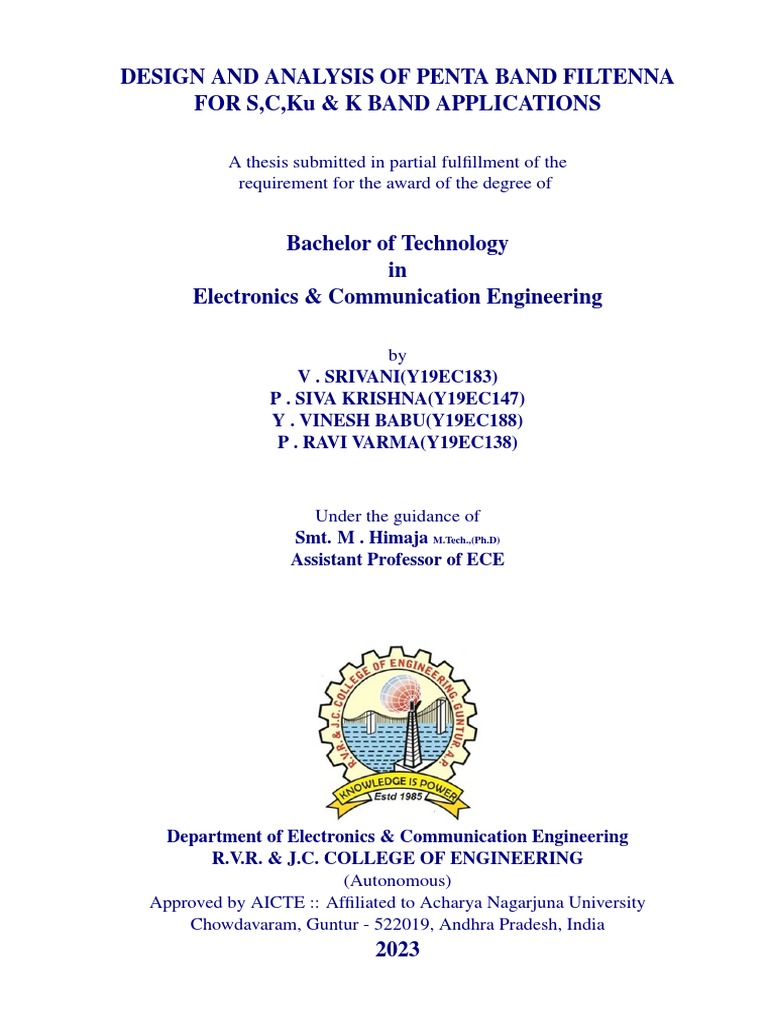 BTech Project Report Latex Templates 1 PDF | PDF | Antenna (Radio ...