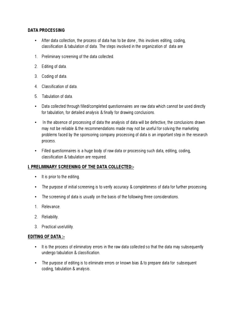 Data Processing | PDF | Editing | Data