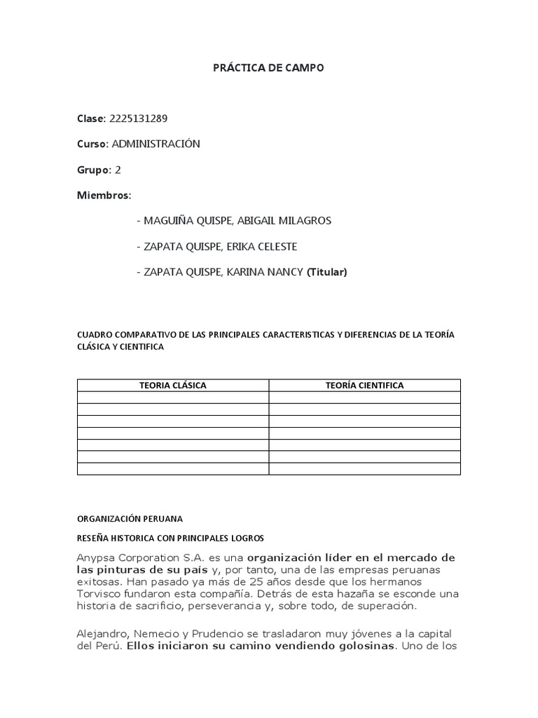 Practica de Campo 2 - Grupo 2 | PDF