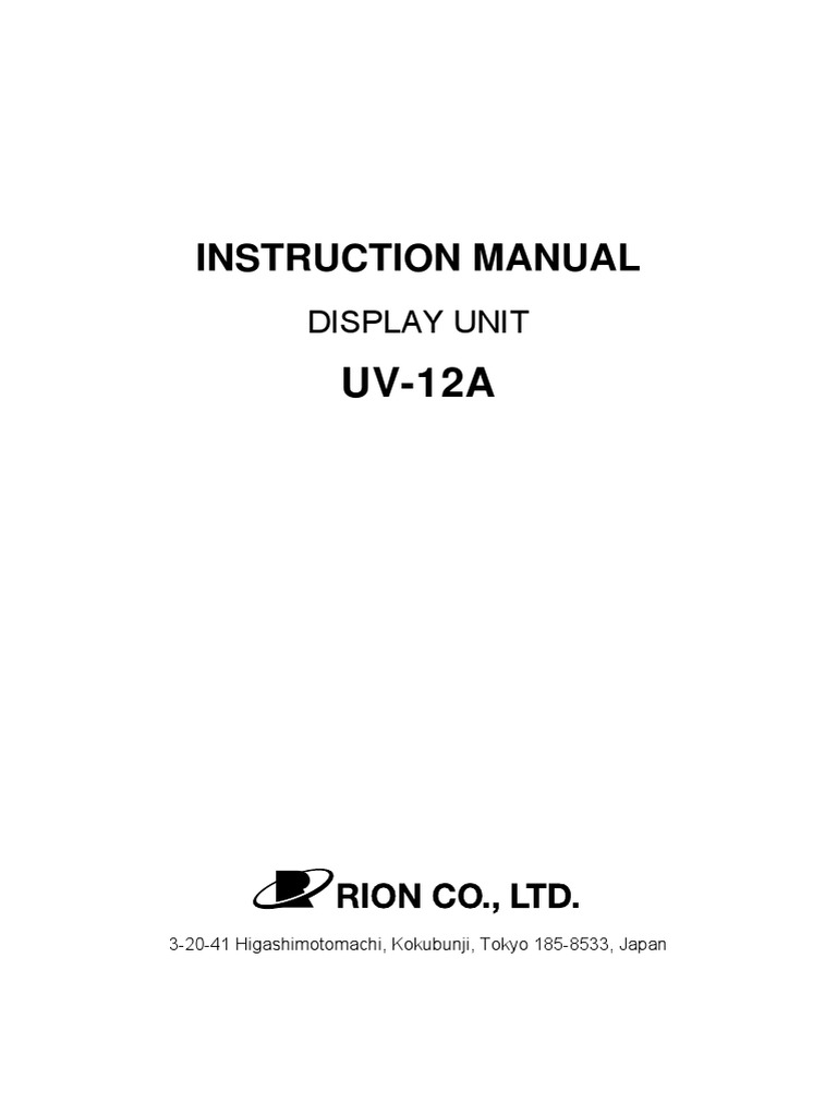 UV-12A Instruction Manual 35300 | PDF | Power Supply | Alternating Current