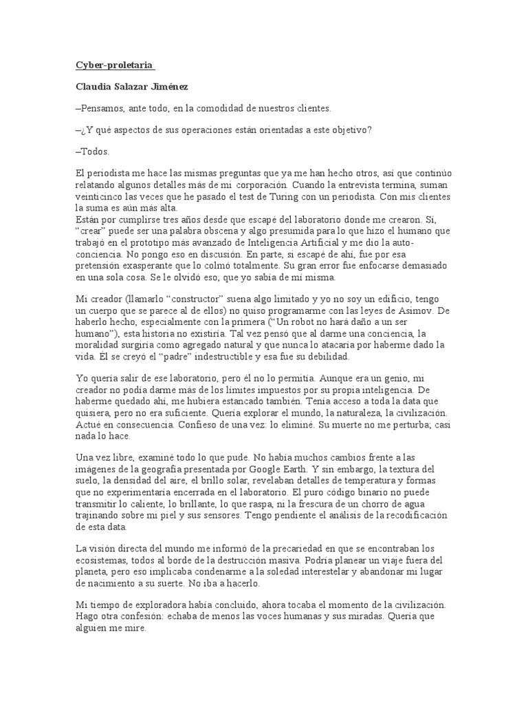 Cyber-Proletaria - Claudia Salazar Jimenez | PDF