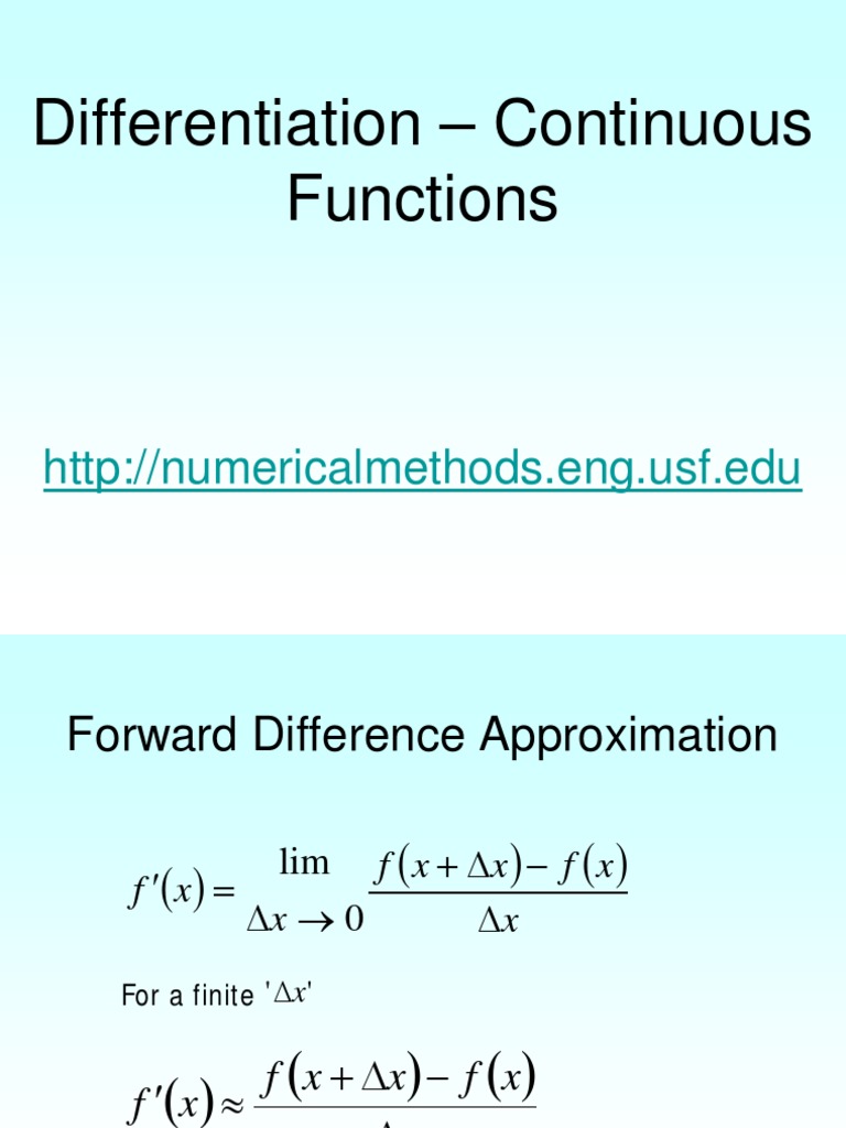 Forward, Backward, Central Difference Methods | PDF | Finite Difference ...