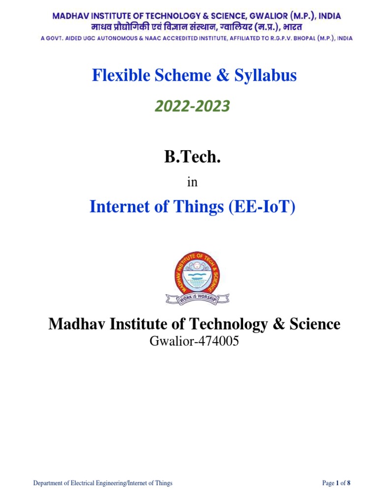 I - Sem - Syllabus - EE IoT - 2022-23 | PDF | Internet Of Things | Computer Network