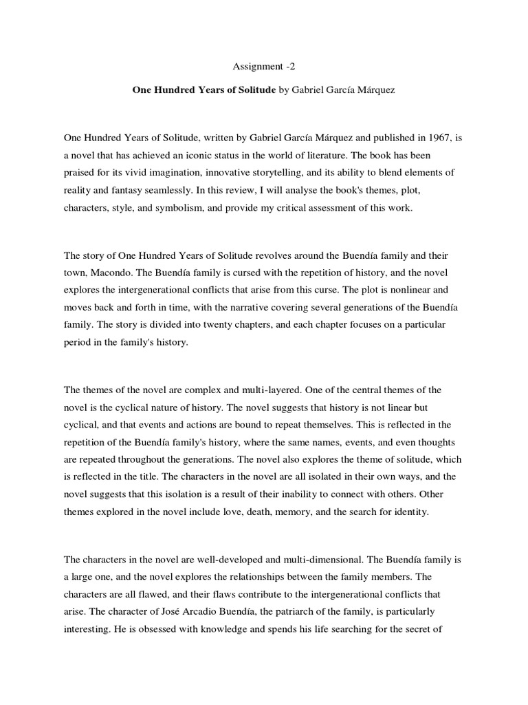 One Hundred Years of Solitude by Gabriel García Márquez | PDF