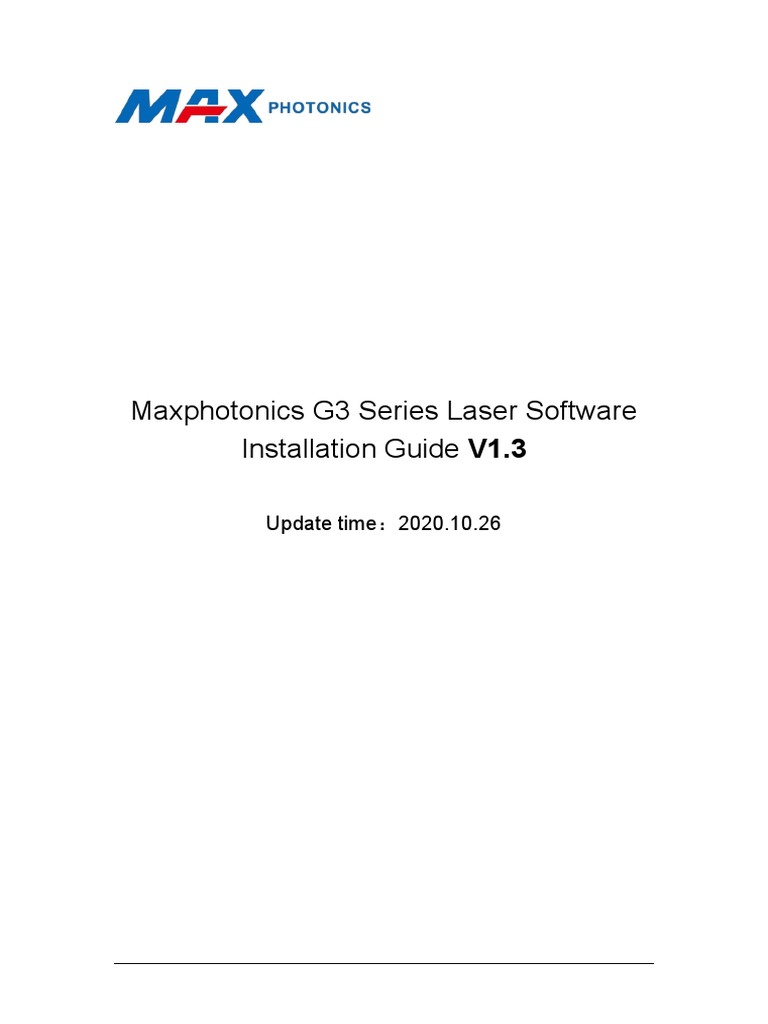 Maxphotonics G3 Series Laser Software Installation Guide V1.3 | PDF