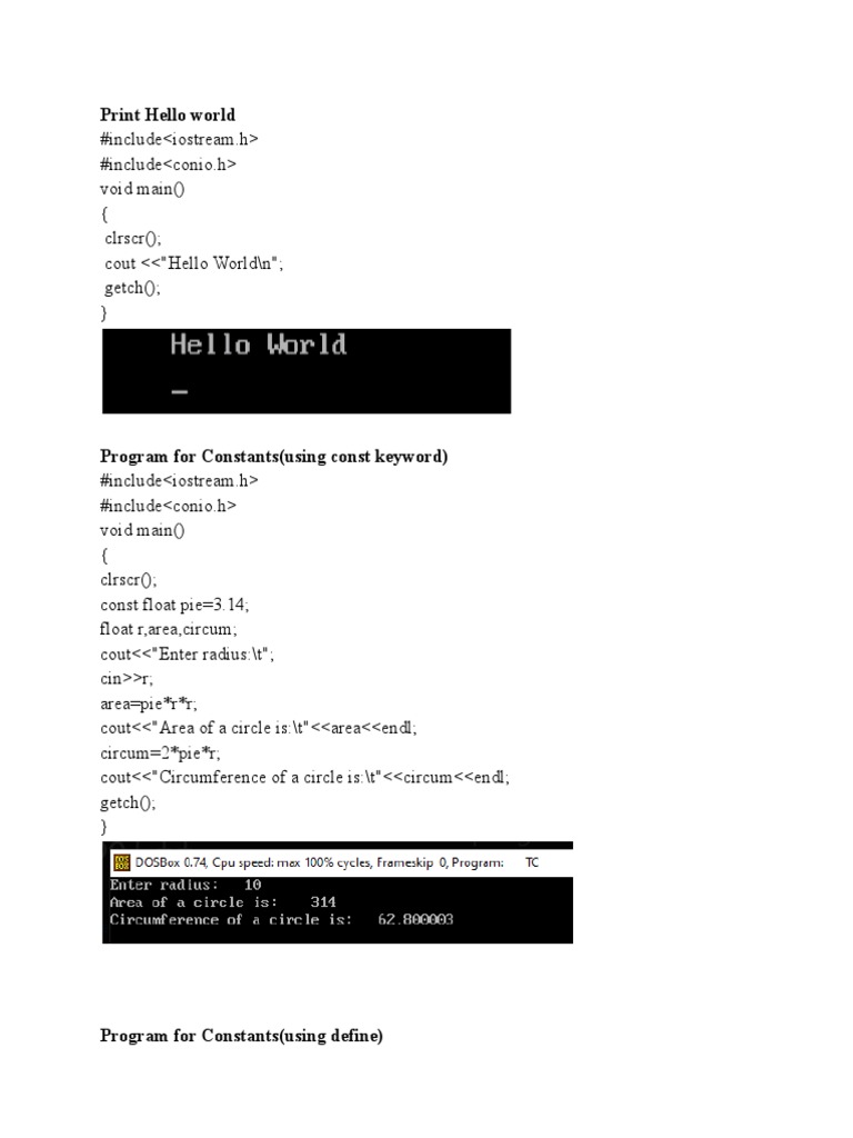 CS-1 (C++ Programs For Practice) | PDF | Object Oriented Programming ...