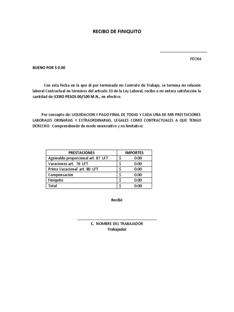 Carta Finiquito | PDF