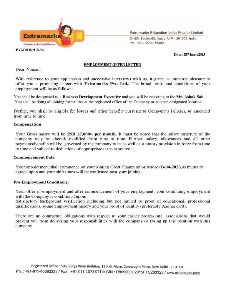 Offer Letter NAMAN | PDF | Economies | Government