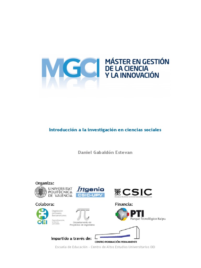 Introduccion A La Investigacion en Ciencias Sociales | PDF