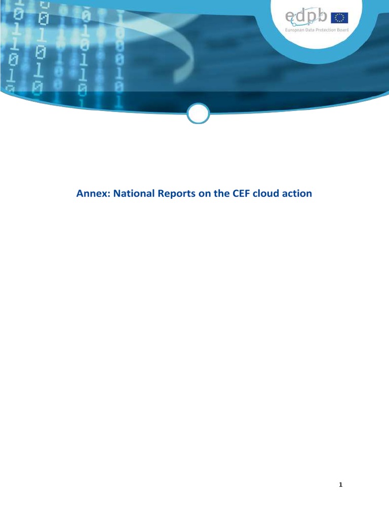 Edpb 20230118 Annex National Reports Cef Cloud-Basedservices ...