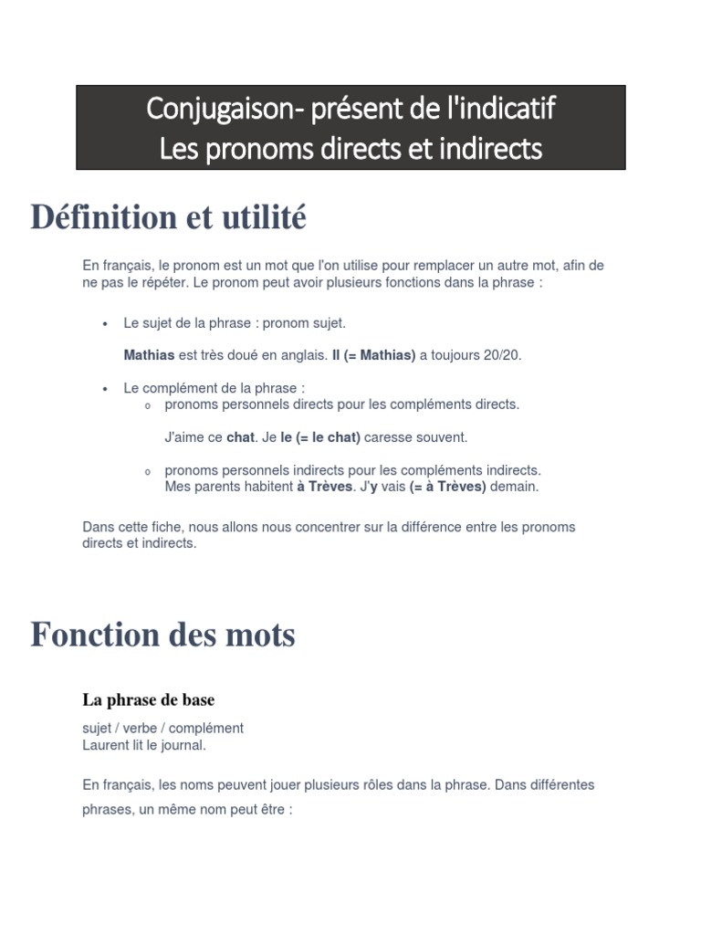 Maîtriser les pronoms français | PDF | Sujet (Grammaire) | Pronom
