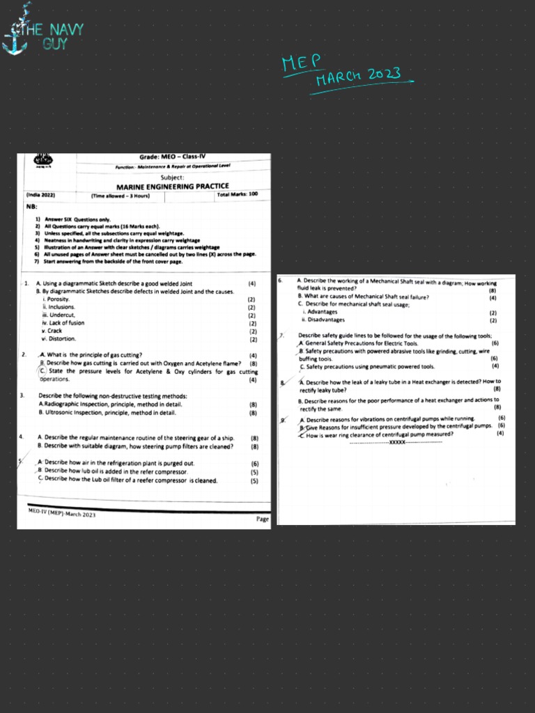 Mep March 2023 Condensed Notes | PDF | Radiography | Leak Mep March 2023 Condensed Notes | PDF | Radiography | Leak