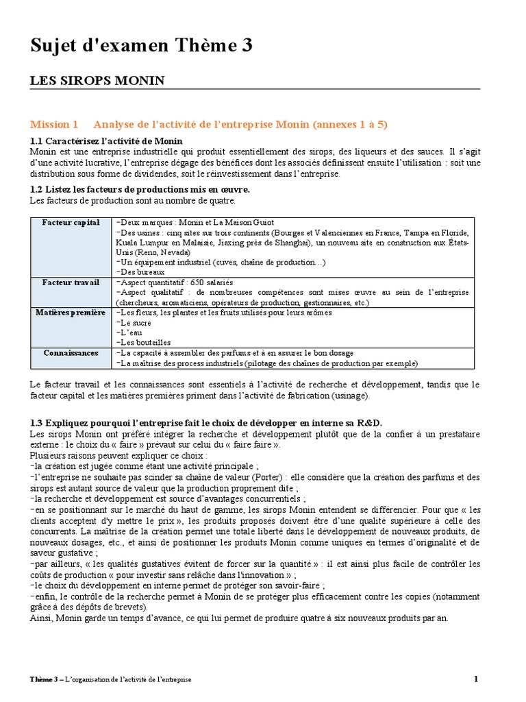 CEJM - BTS Thšme3 - Corrig | PDF | Business | Économie