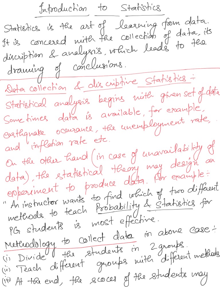 Statistics Class Notes PDF | PDF