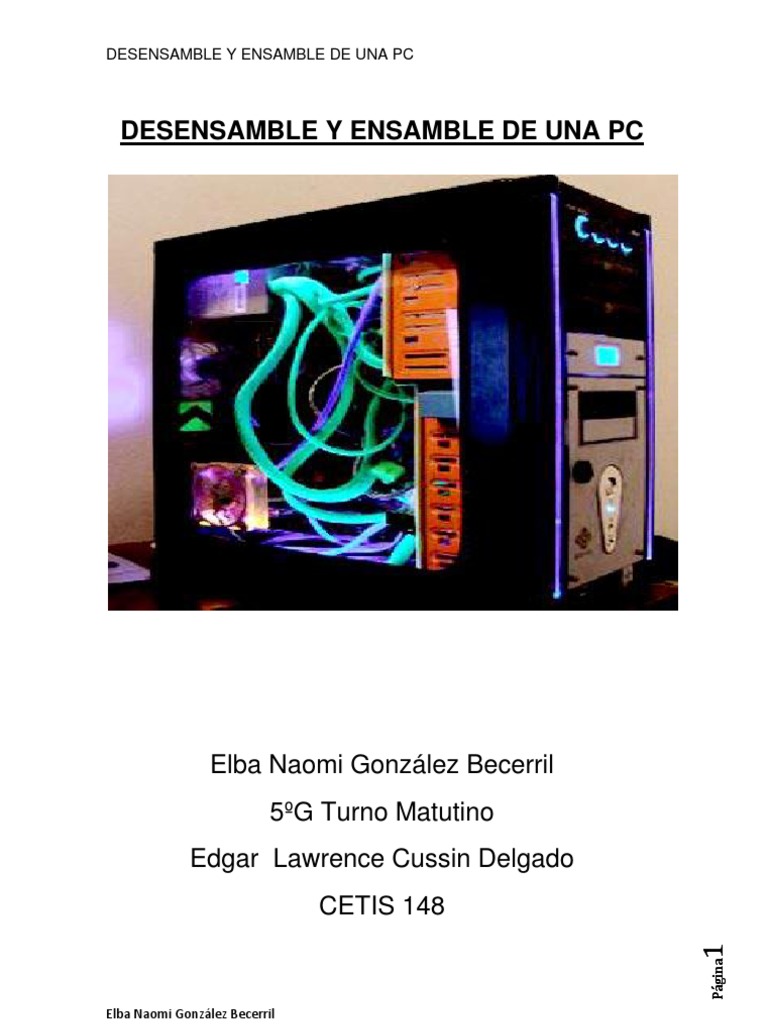 Resumen 1 Ensamble y Des Ens Amble de Un Gabinete | PDF | Hardware de ...