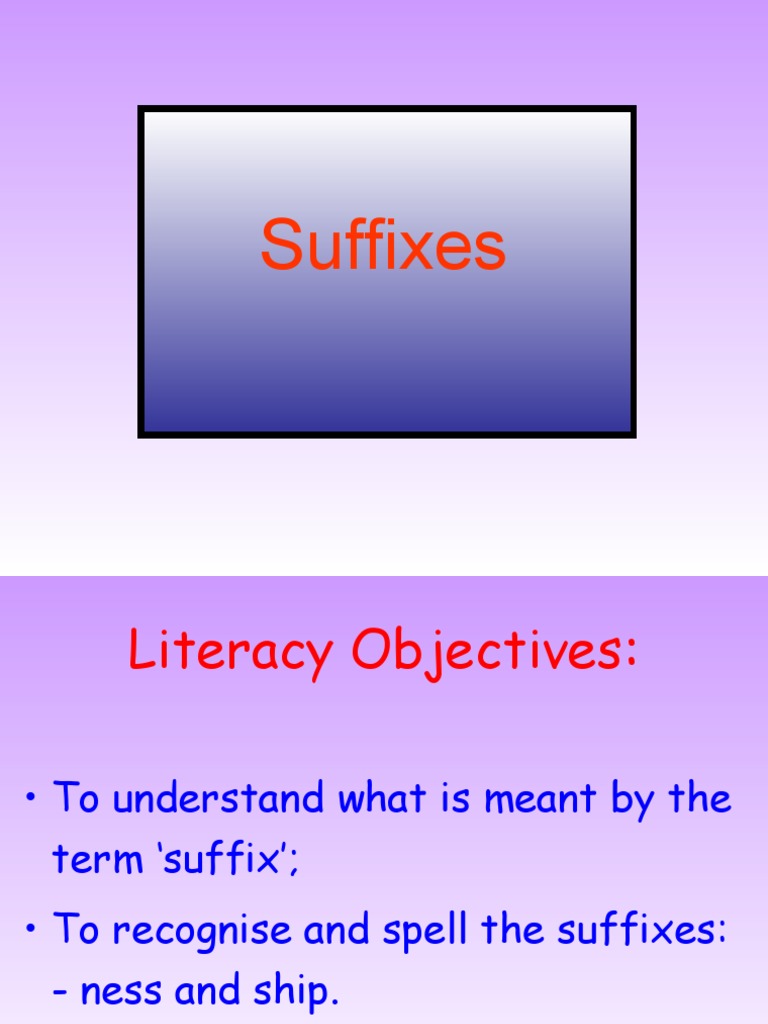 Suffixes Ness Ship | PDF