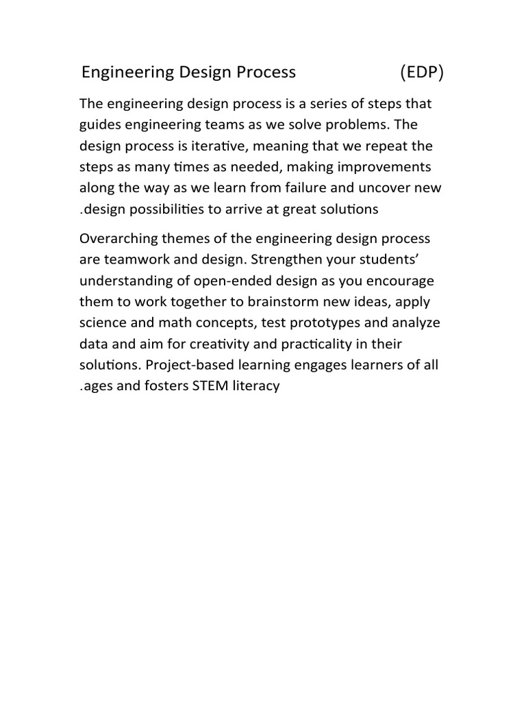 (EDP) Engineering Design Process | PDF | Career & Growth | Art