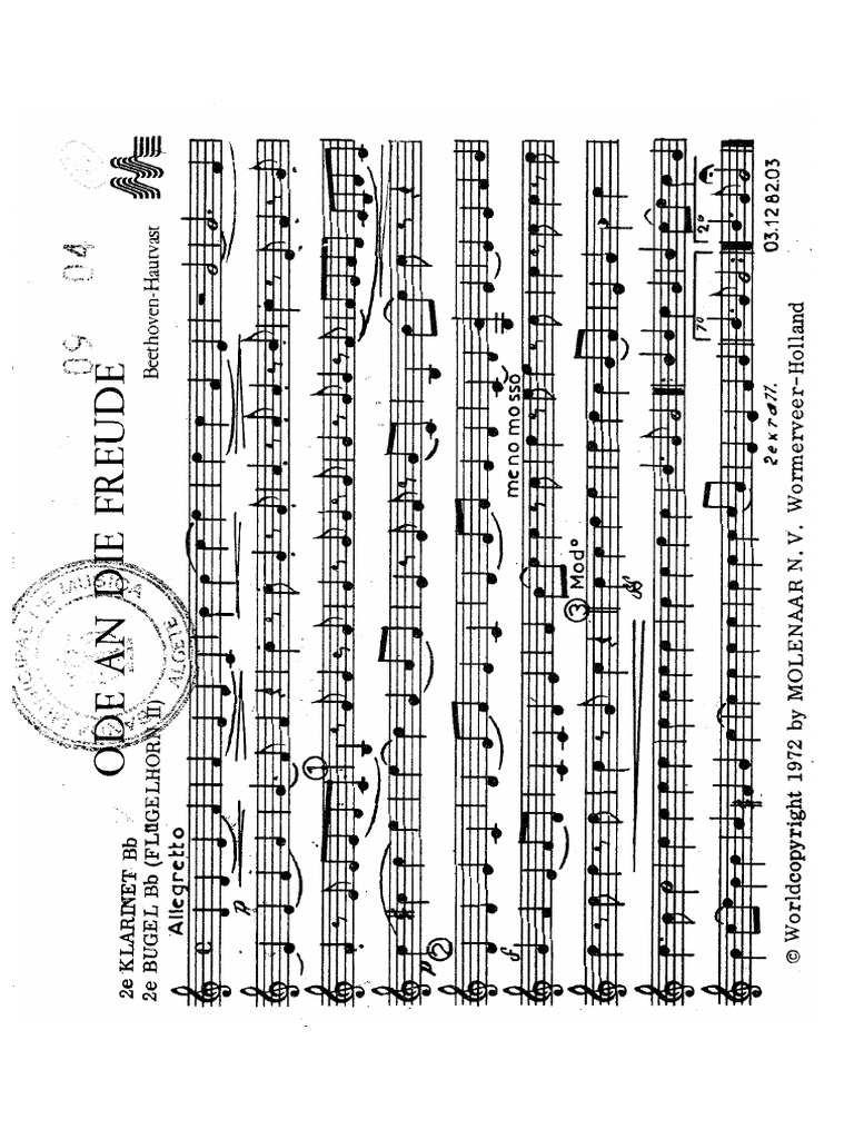 ODE AN DIE FREUDE-oda-L.V.Beethoven | PDF