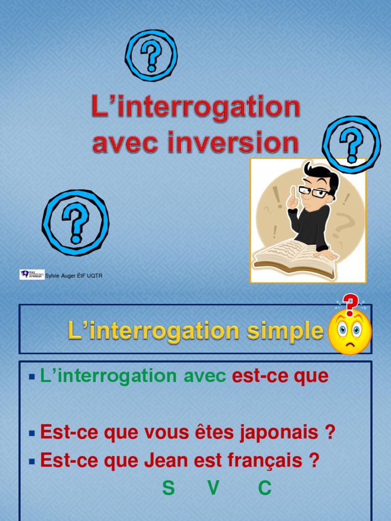 L'interrogation Avec Inversion | PDF | Arts du langage et discipline