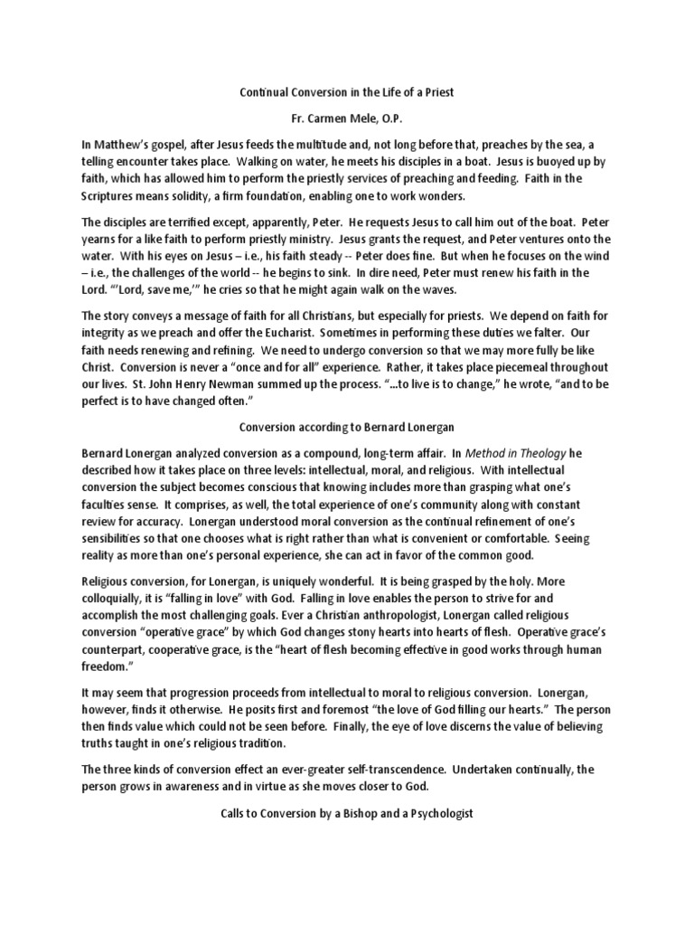 Conversion in The Life of A Priest | PDF | Philosophy | Self-Improvement