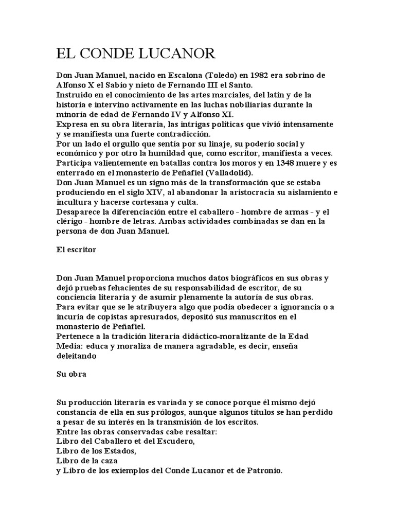 Conde Lucanor | PDF