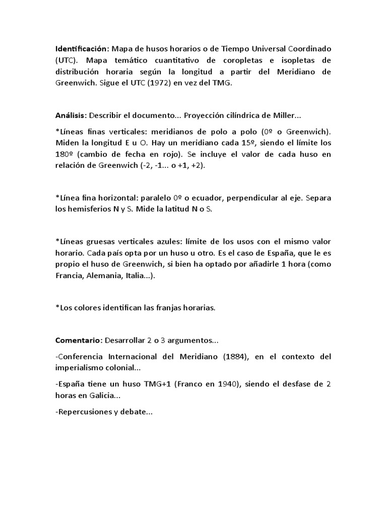 Tema 2 Mapa de Usos Horarios. | PDF