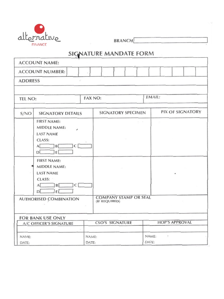 Change of Mandate Form PDF | PDF