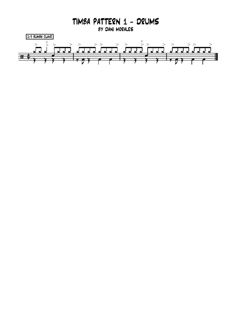 Timba Pattern 1 - Drums PDF | PDF