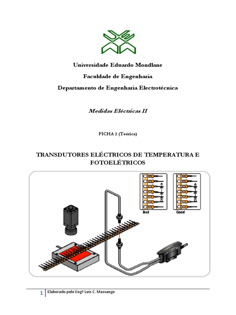 Ficha 2 - Transdutores Eléctricos de Temperatura e Fotoelétricos | PDF
