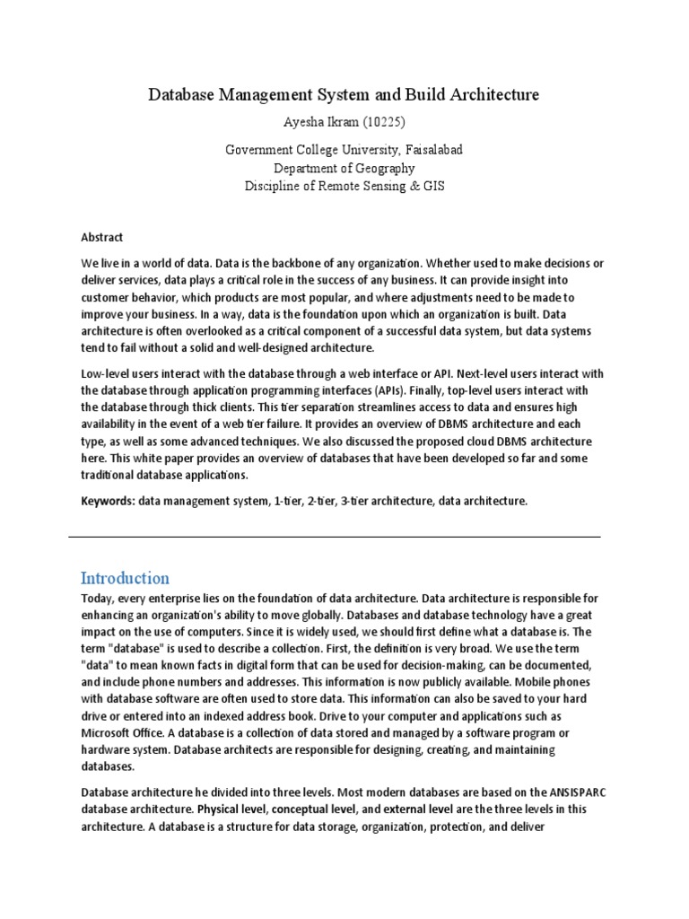 DBMS & Tba | PDF | Databases | Cloud Computing
