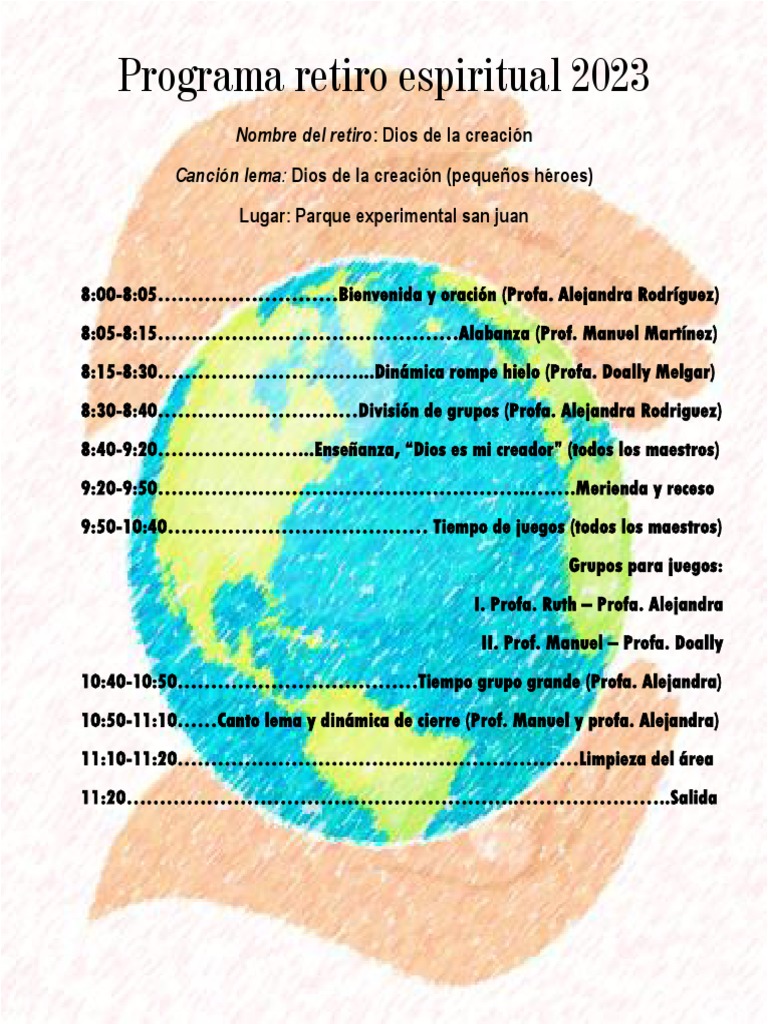 Programa Retiro Espiritual 2023 PDF | PDF