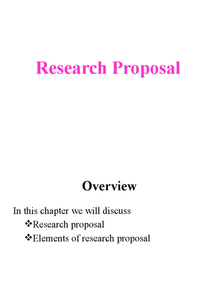 Key Elements of a Research Proposal | PDF | Methodology | Data