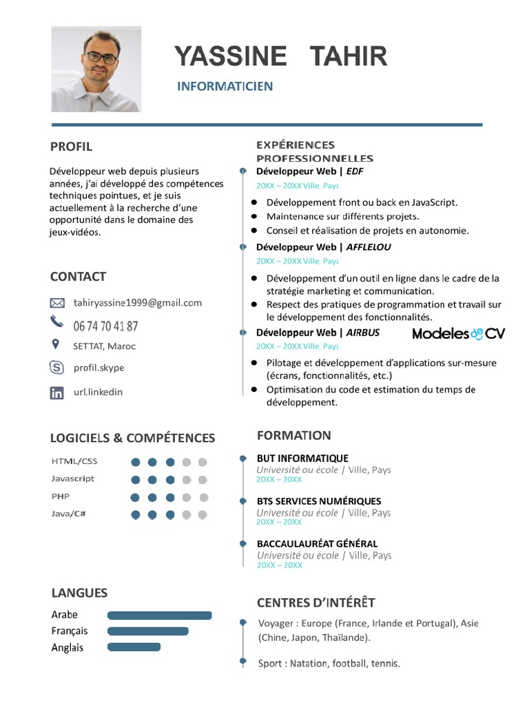 208 Modele CV Informatique | PDF