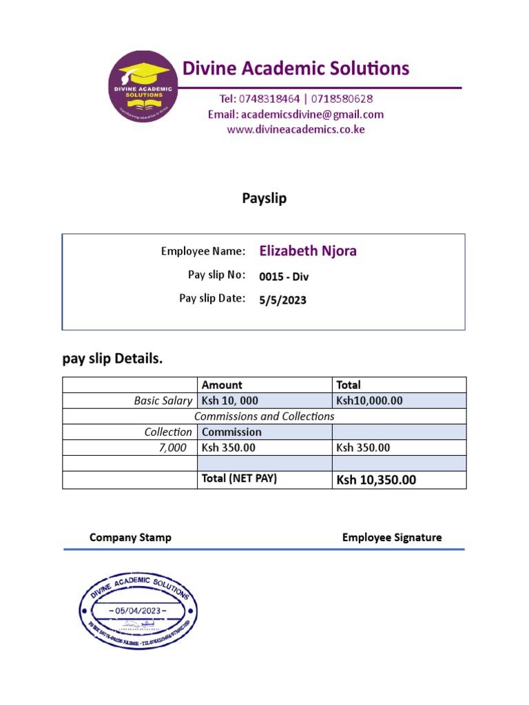 Payslip Elizabeth-May 2023 | PDF