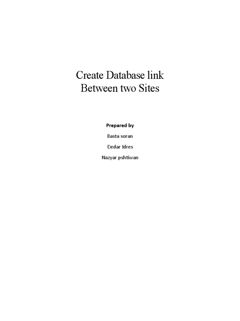 Create Database Link | PDF