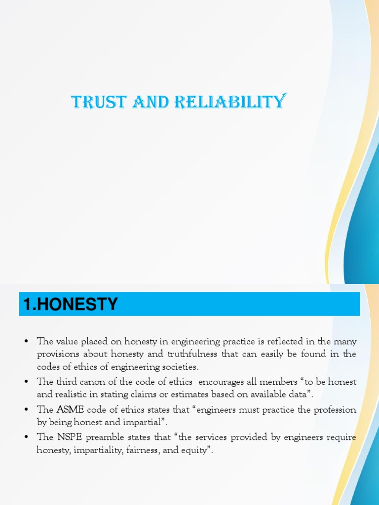Trust and Reliability | PDF | Academic Dishonesty | Lie