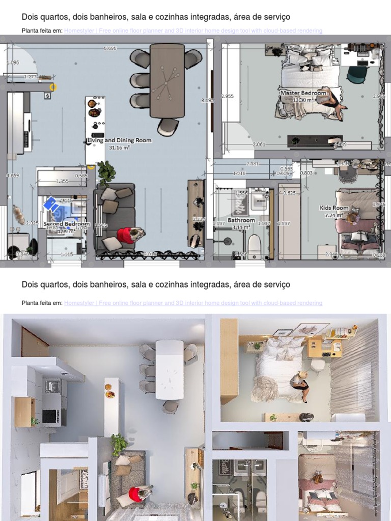 Projeto arquitetura apto 60m2 | PDF
