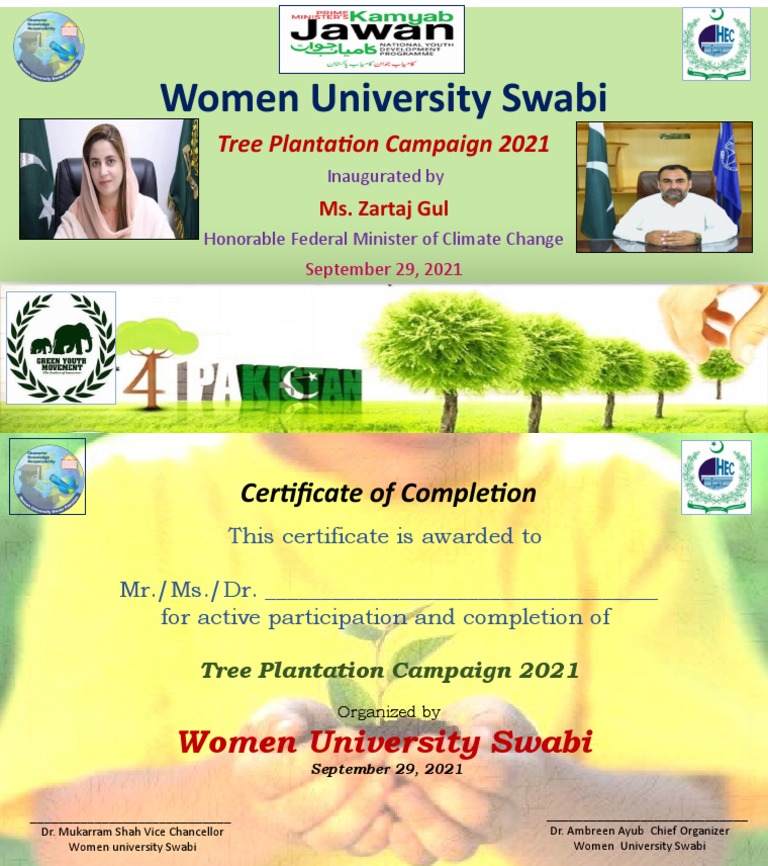 Women University Swabi Tree Campaign 2021 | PDF | Technology & Engineering