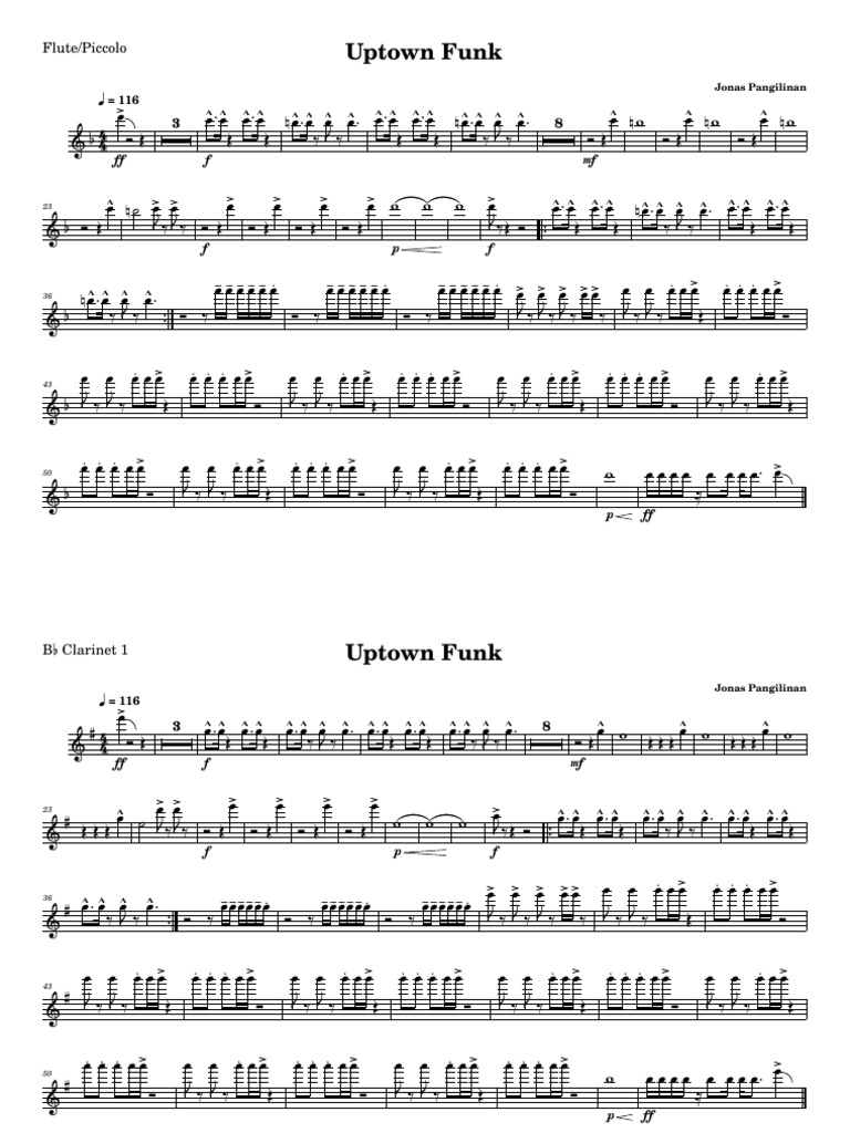 Uptown - Funk - Marching - Band | PDF | Compositions | Aerophones