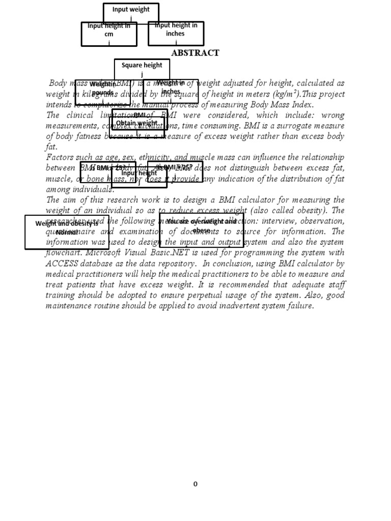 Design and Implementation of Bmi Calculator | PDF | Body Mass Index | Obesity