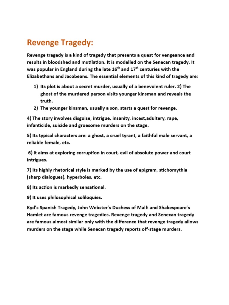 Revenge Tragedy | PDF