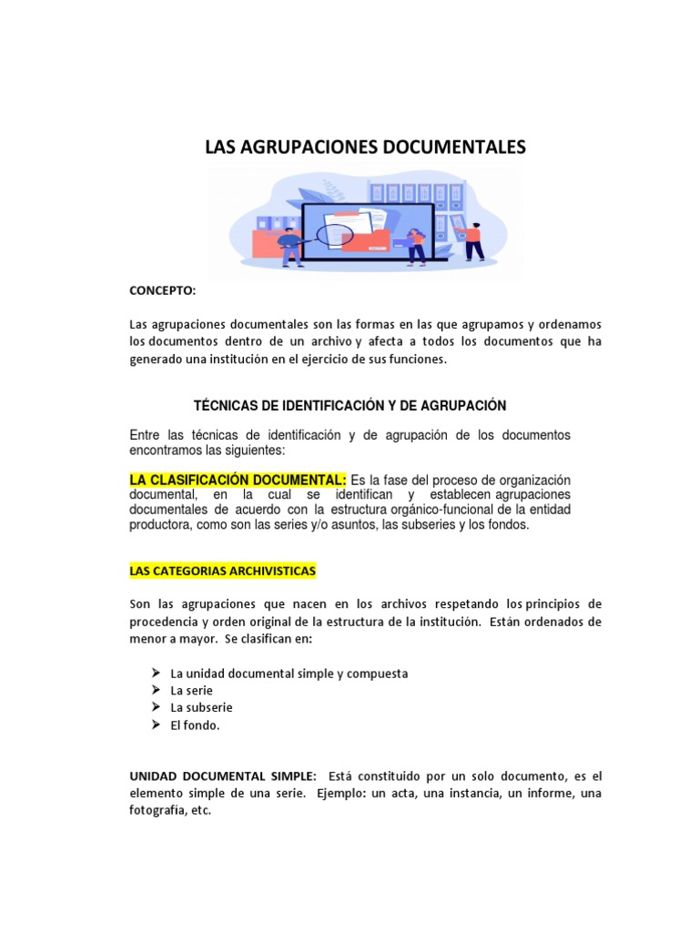 Clase 4 Agrupaciones Documentales PDF | PDF | Informática