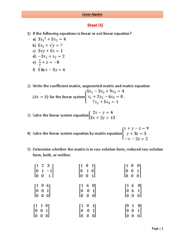 Sheet 4 | PDF | System Of Linear Equations | Numerical Analysis