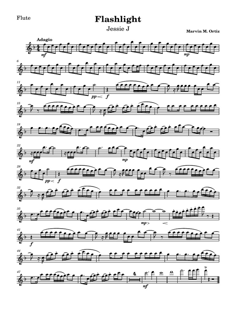 Flashlight - Full Band | PDF | Compositions | Musical Instruments