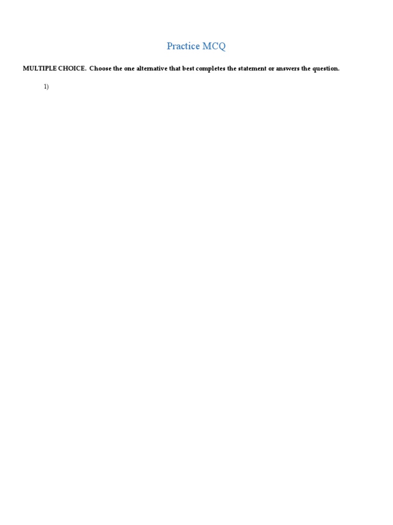 Practice MCQ | PDF