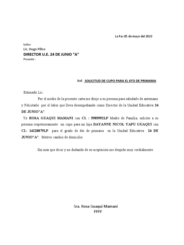 Carta Director | PDF Carta Director | PDF