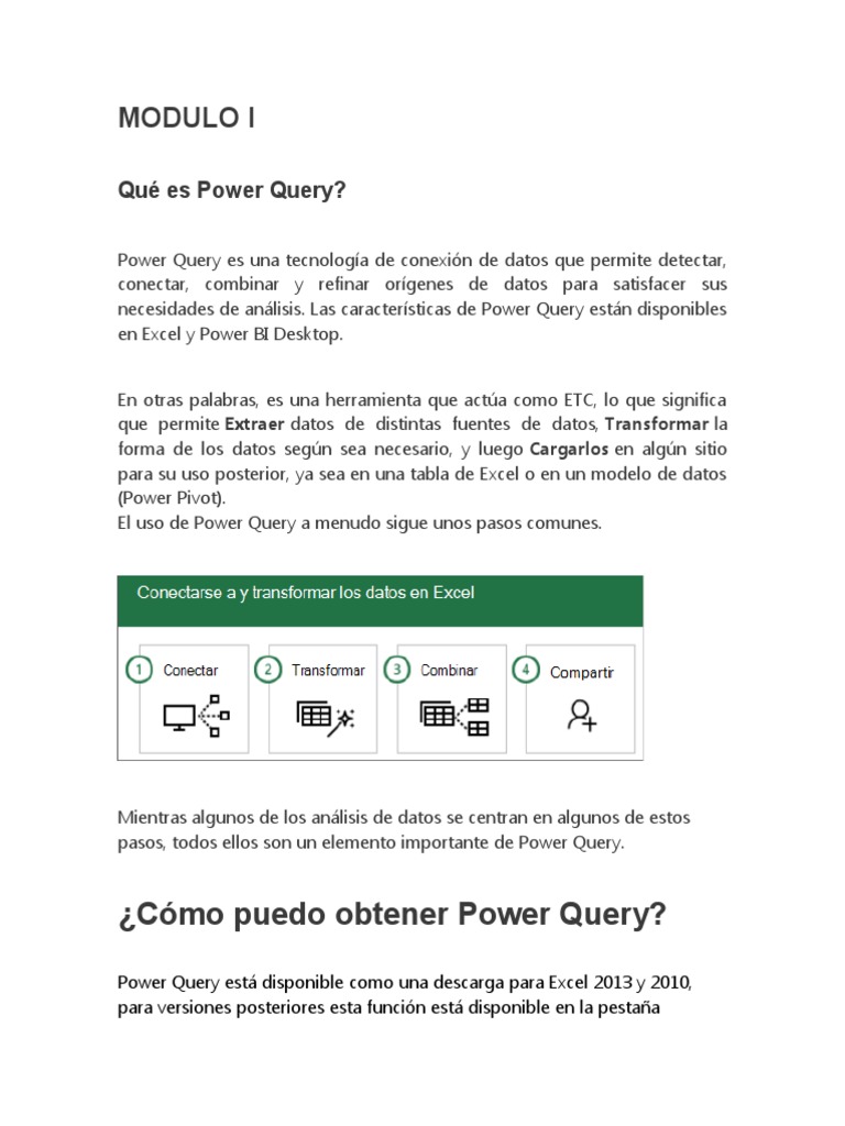 2 MODULO I de Power Query | PDF | Microsoft Excel | Hoja de cálculo