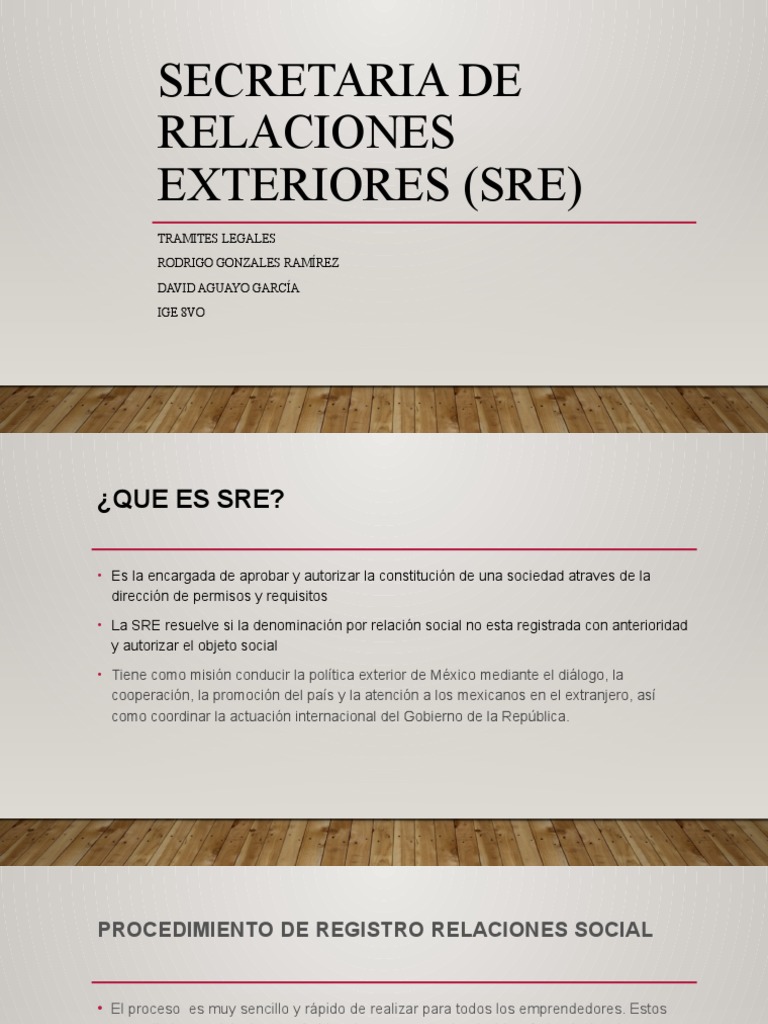 ¿Qué es la SRE y sus trámites? | PDF
