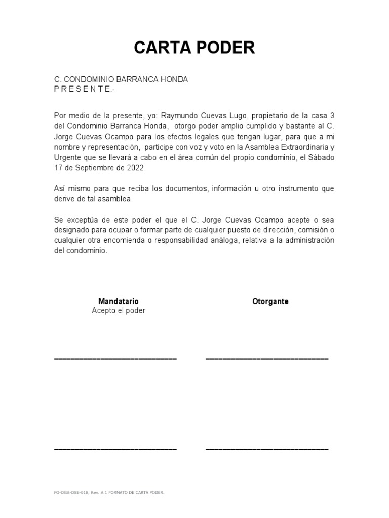 Carta Poder | PDF